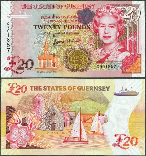 Guernsey - 20 funtów ND/2009 * P58c * Elżbieta II tombanknoter.pl